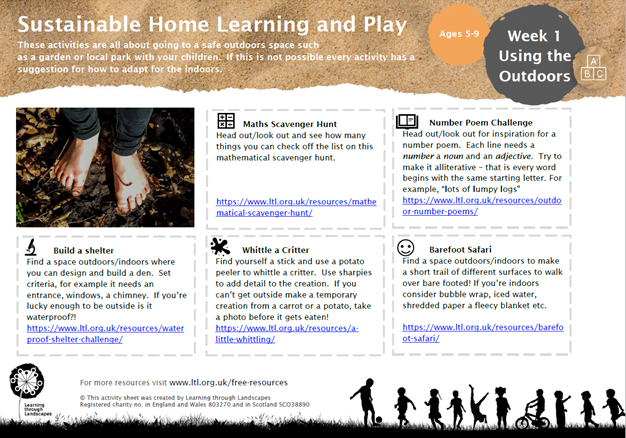 Outdoor learning at home | Week 1 | Early Years to Upper Primary